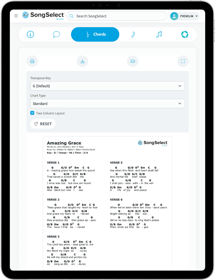 CCLI의 SongSelect - 노래, 가사, 화음 및 성창기도