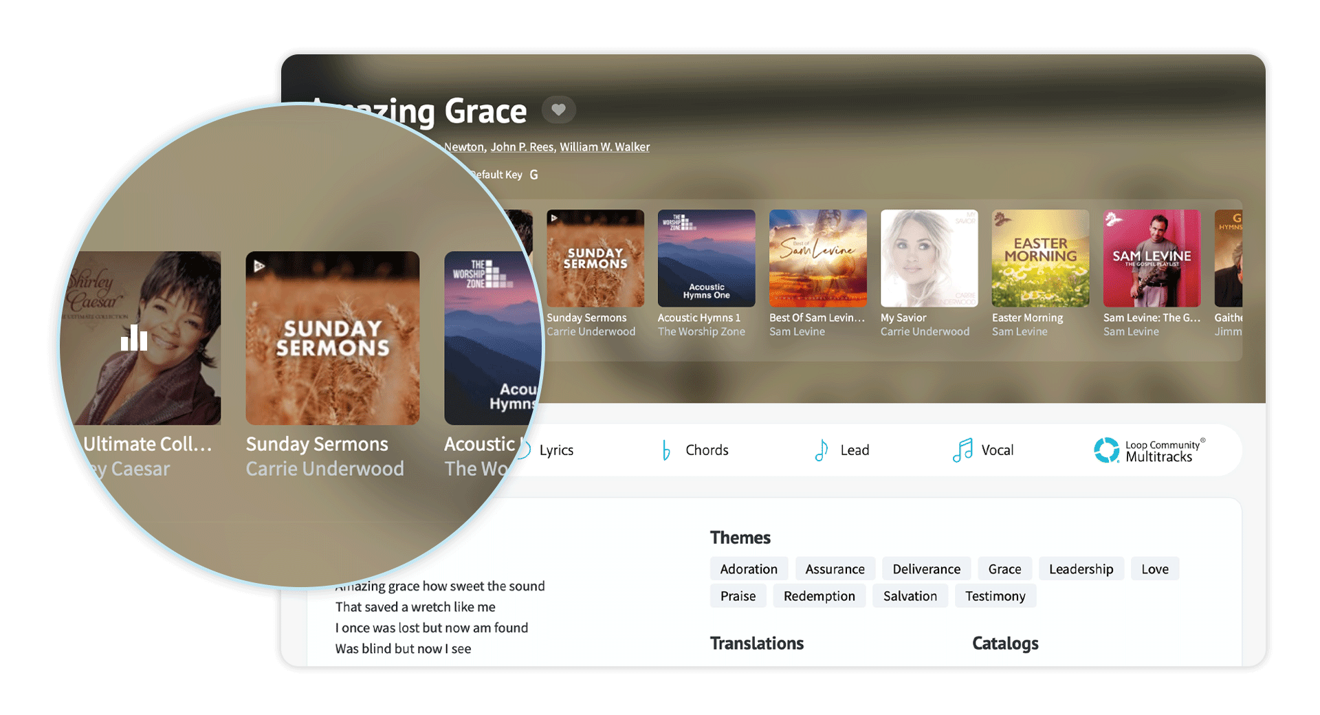 CCLI의 SongSelect - 노래, 가사, 화음 및 성창기도