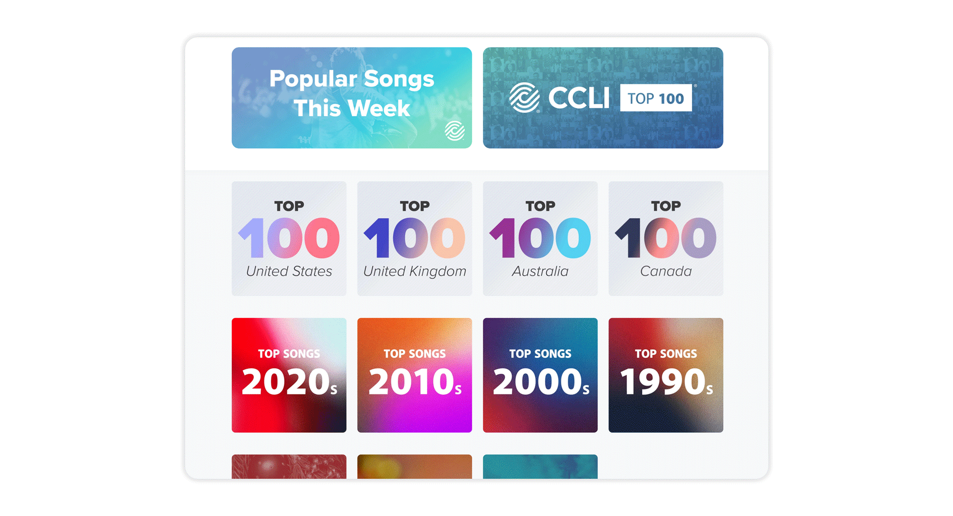 CCLI의 SongSelect - 노래, 가사, 화음 및 성창기도