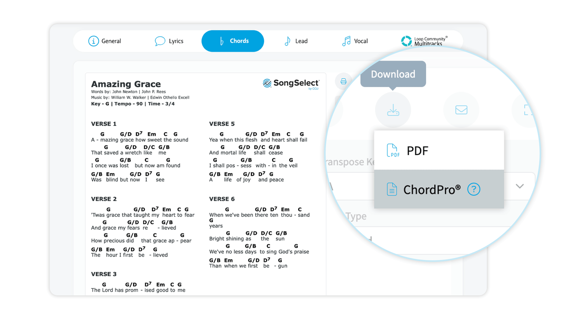 CCLI의 SongSelect - 노래, 가사, 화음 및 성창기도