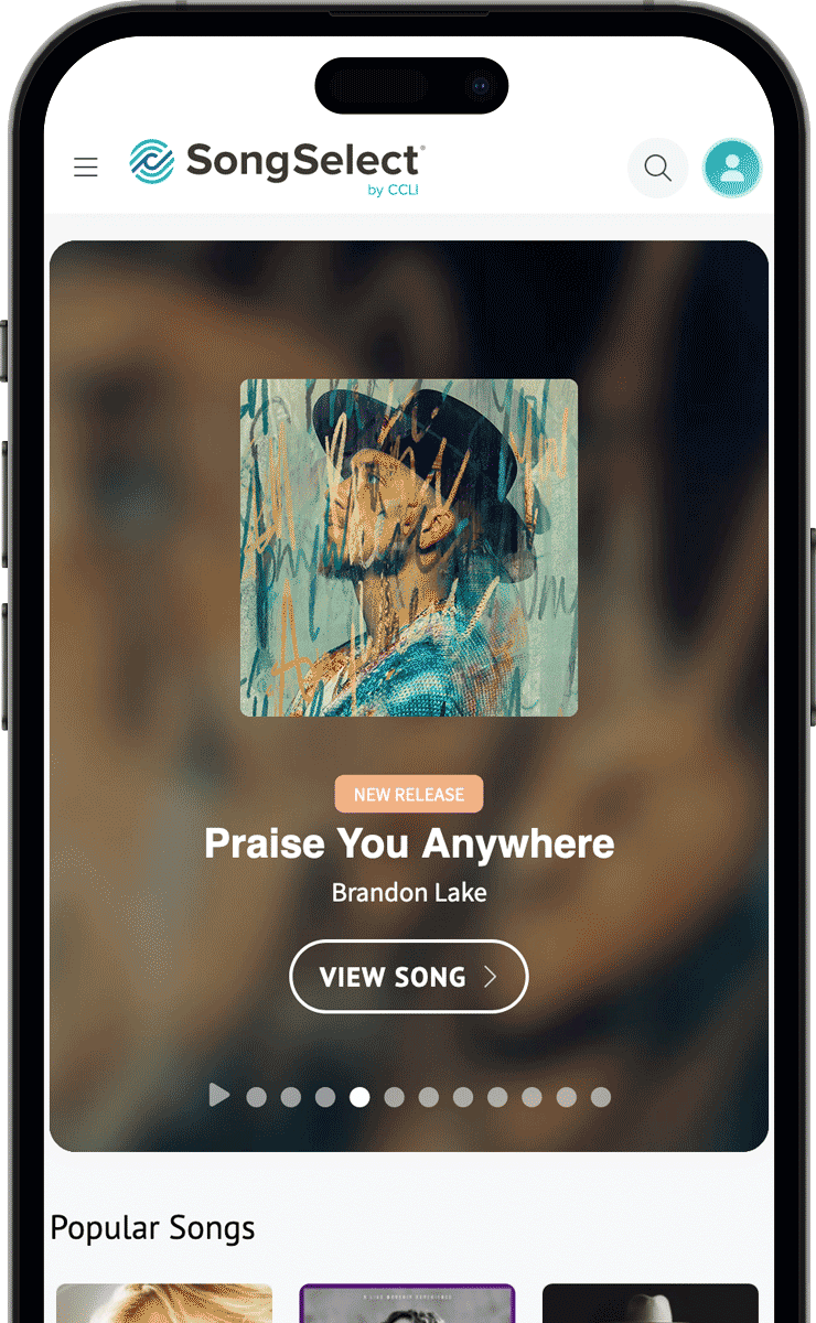CCLI의 SongSelect - 노래, 가사, 화음 및 성창기도