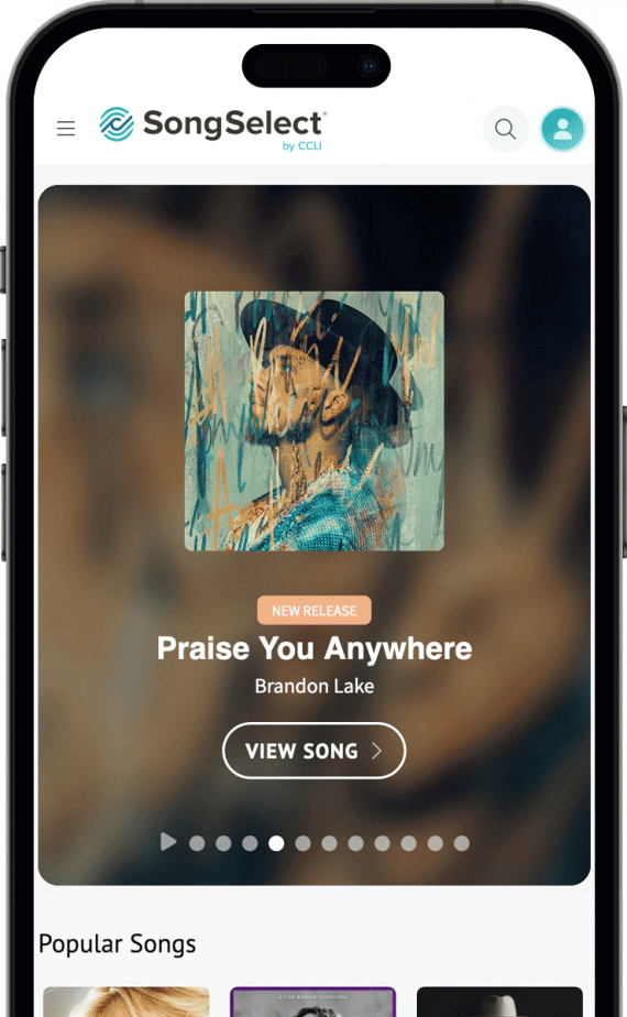 CCLI의 SongSelect - 노래, 가사, 화음 및 성창기도