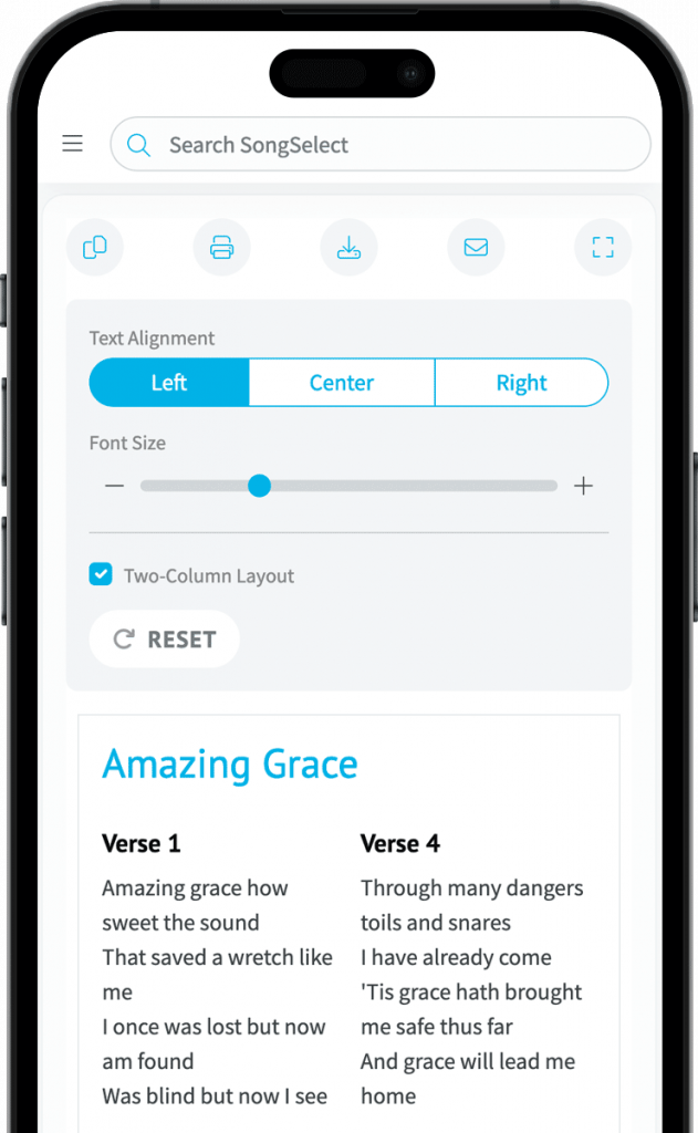 CCLI의 SongSelect - 노래, 가사, 화음 및 성창기도